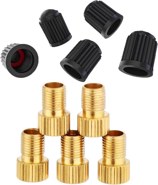 Presta ventieladapter met rubberen binnenring voor racefiets en mountainbikes - Set... | bol