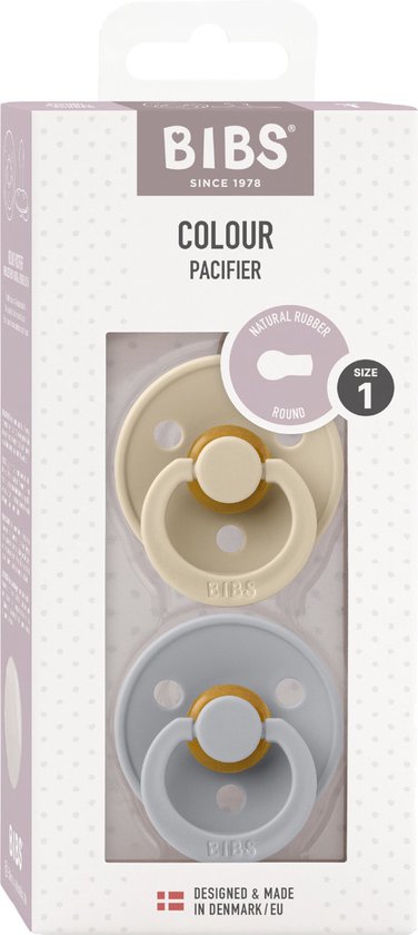 BiBS - Colour Pacifier - Stage 1 Fopspeen - 0+ maanden - 2 stuks ...