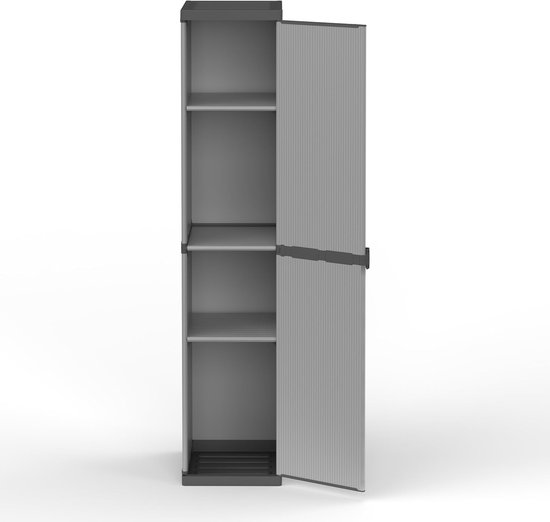 Kast van PVC en PP - Robuust en Eenvoudig Te Monteren - 1 Stuk - Grijs ...