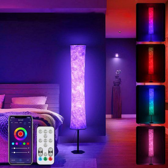 Hexagon RGB LED Vloerlamp - Draadloze Bediening - 1 stuk - Multicolor | bol