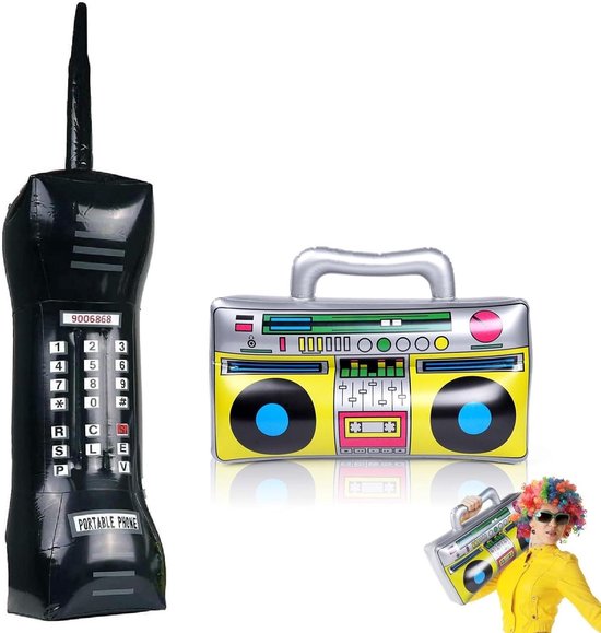 Inflatable Rock Star Toy Retro Ghetto Blaster for 80s 90s Party ...