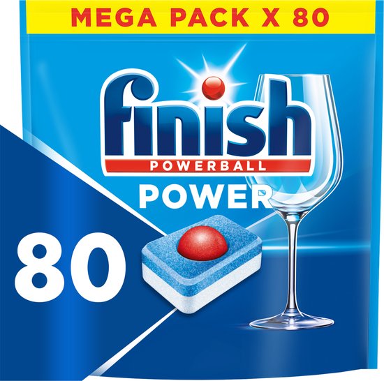 Finish Power All in One Regular Vaatwastabletten - 80 capsules | bol