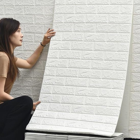Zelfklevende 3D Muurpanelen met Realistische Steenlook voor Diverse ...