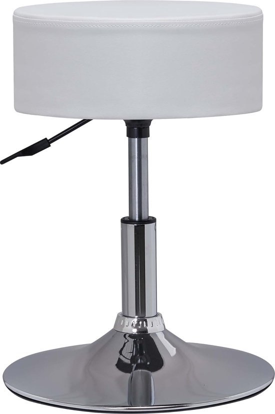 Draaibare Kaptafel van Kunstleer, Make-up Kruk Rond met Bekleding in ...