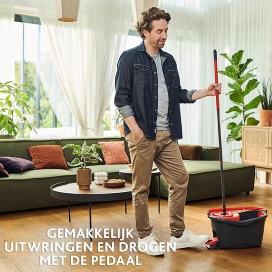 Dwijl en Emmer Set - Easy Wring & Clean Turbo Mop met Pedaalemmer ...
