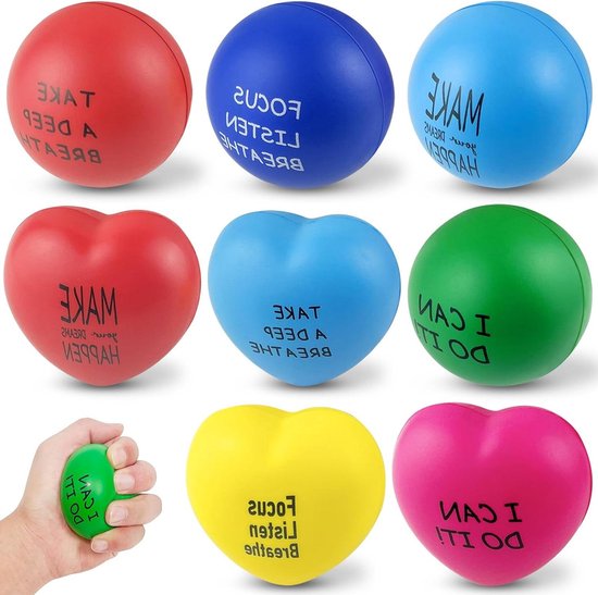 8 stuks anti-stress ballen voor volwassenen - PU-stressbal voor adhs ...