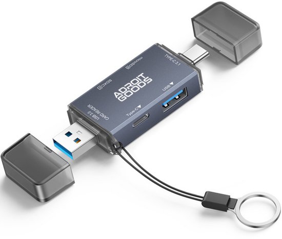 AdroitGoods SD Kaart Lezer - USB Stick - SD Kaart Lezer USB C - Card ...