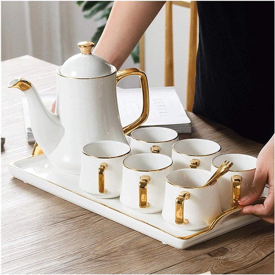 Cup Saucer Sets Porseleinen thee Sets Afternoon Tea Party met Theepot ...