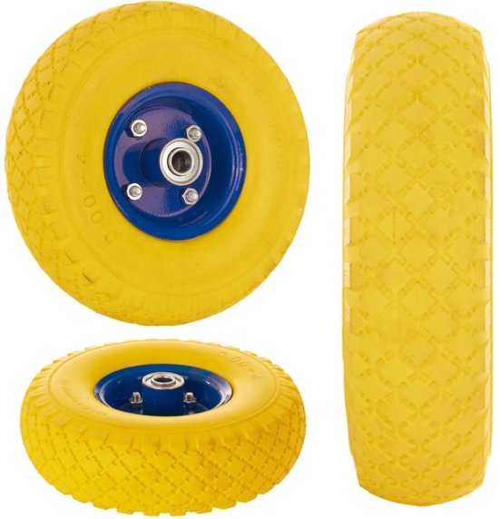 GEKO Stevig PU-wiel voor kar - 260 mm - 80 kg draagvermogen - Metalen ...