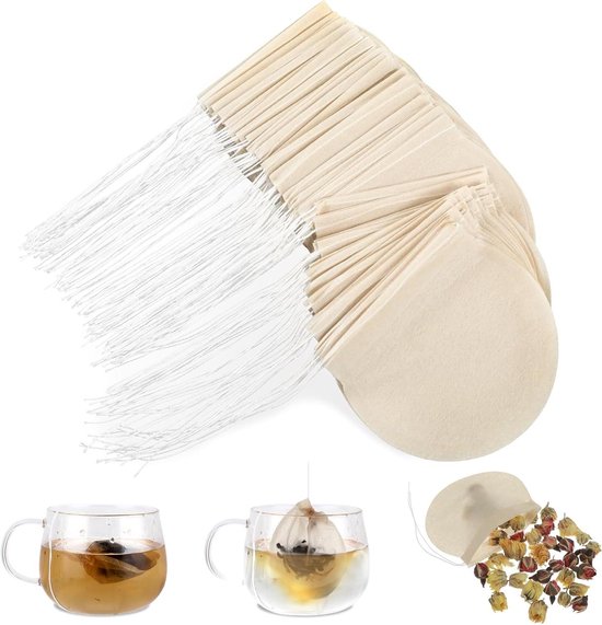 Empty Tea Bags - 100 Pcs Disposable Tea Filter Bags for Loose Tea ...