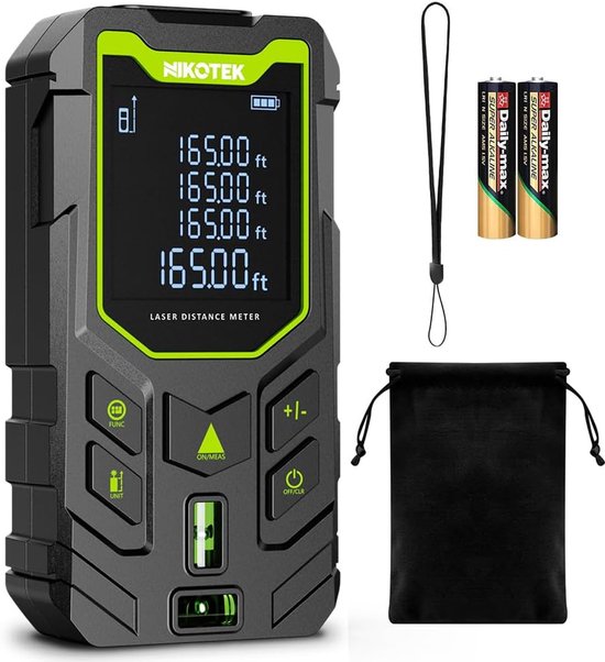 Draagbare Laser Afstandsmeter 50m met LCD Scherm en Achtergrondverlichting | bol