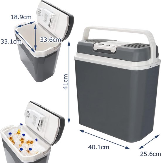 Koelbox 24 liter - Elektrische mini-koelkast voor auto en camping ...