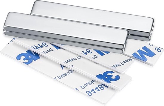 Zware neodymium magneten - zelfklevend - 4 stuks - 50 x 10 x 3 mm | bol