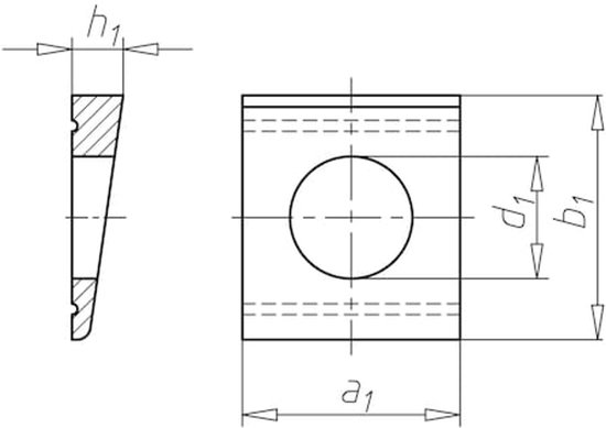 Wurth - DIN 434 acier, lisse pour profilé en U - Rondelle carrée DIN 434, acier,... | bol
