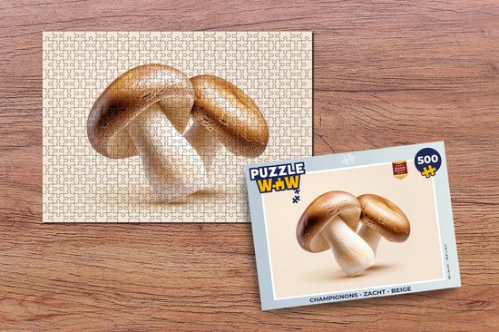 Puzzel Champignons - Zacht - Beige - Legpuzzel - Puzzel 500 stukjes | bol