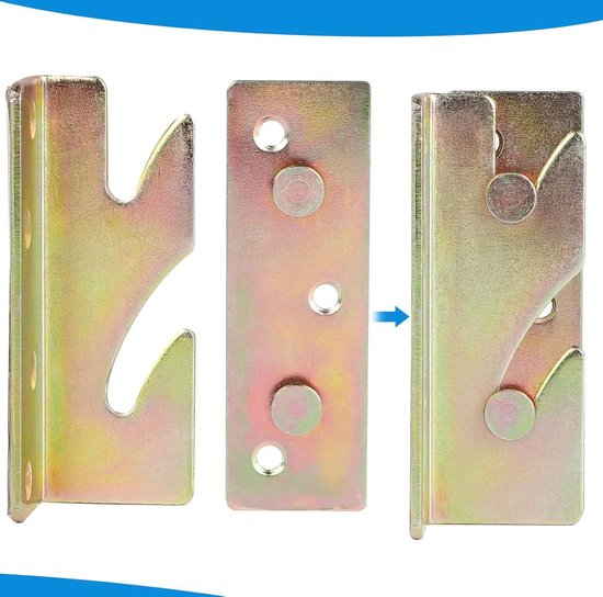 Set van 8 zware belasting bedverbinders - hangbeslag voor bedleuningen ...