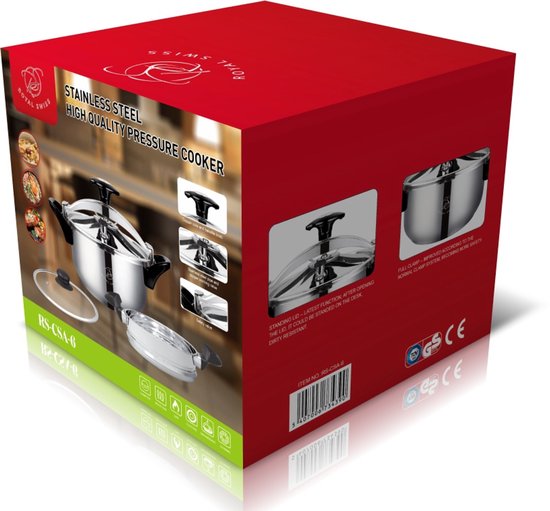 Royal Swiss Snelkookpan / Couscous pan - 2 in 1 - 6 Liter - Ø 22 cm - RVS - Inductie | bol