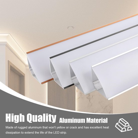 Aluminum Crown Molding with LED Channel,45° Oblique Luminous Backlight ...