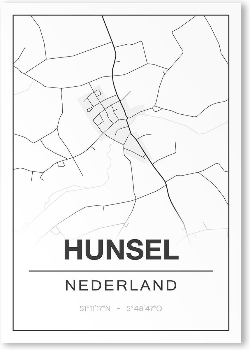Poster/plattegrond HUNSEL - 30x40cm | bol.com