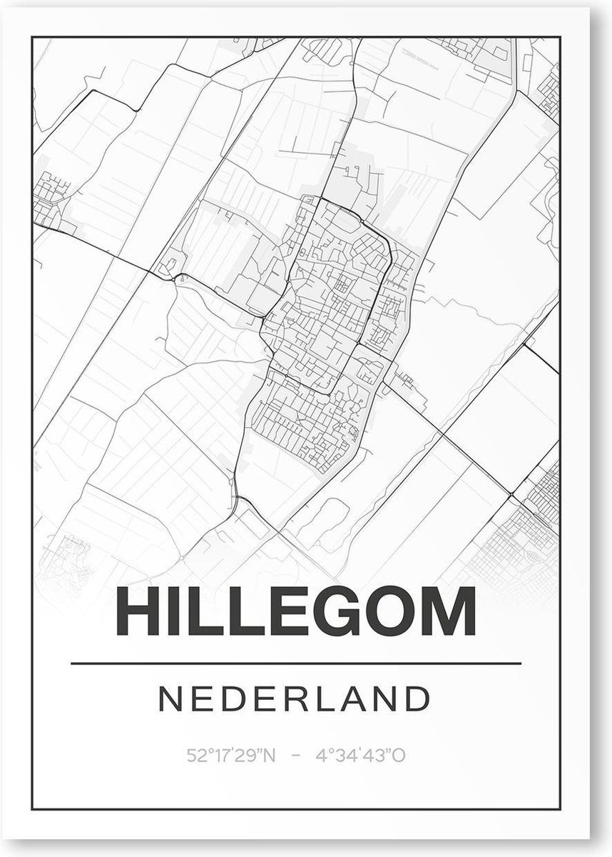 Poster/plattegrond HILLEGOM - A4 | bol.com