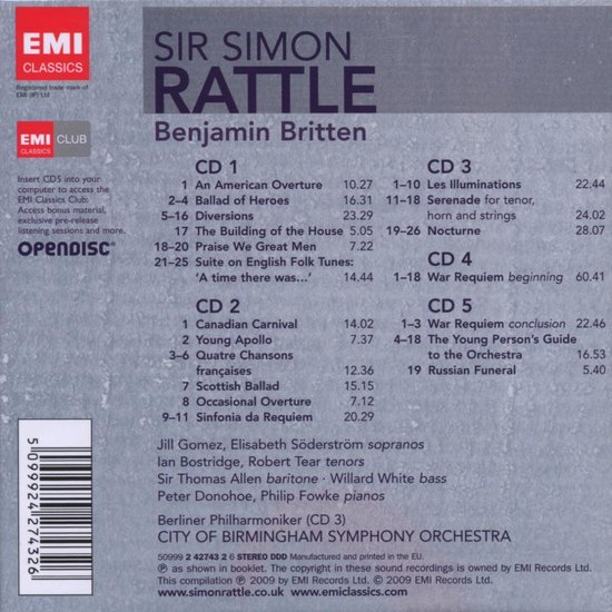 Britten, Simon (Sir) Rattle | CD (album) | Muziek | bol
