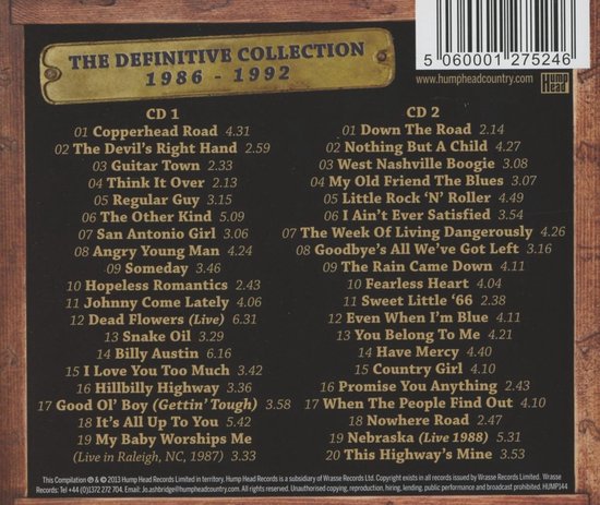 The Definitive Collection 1986-1992, Steve Earle | CD (album) | Muziek ...