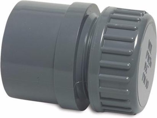 Mega Eindset PVC-U 32/40 mm x 1" lijmmof/spie x buitendraad 10bar grijs | bol