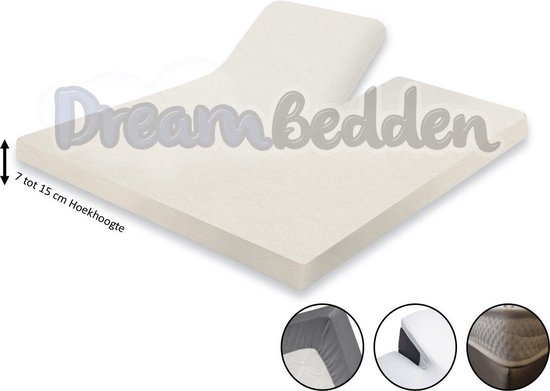 Splittopper hoeslaken jersey 180x200 100% stretch katoen Off White tot ...