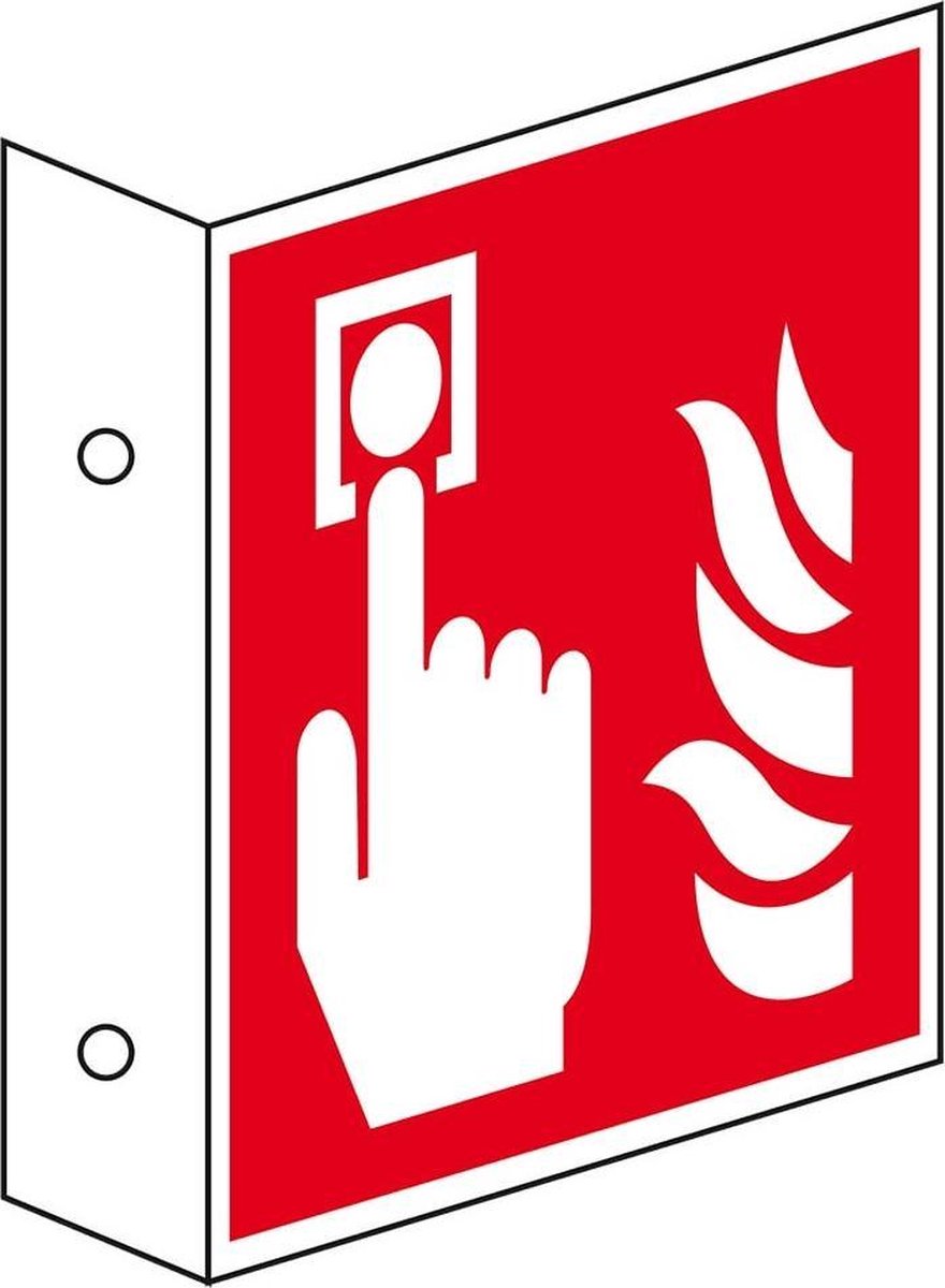Haaks bord brandmelder pictogram 200 x 200 mm | bol