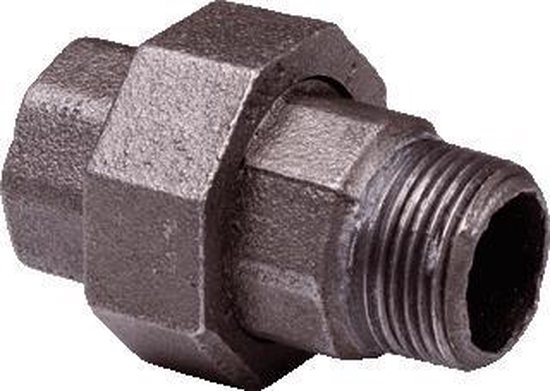 Nefit Ind Nr341 koppeling conisch met binnen en buitendraad 2 zwart | bol