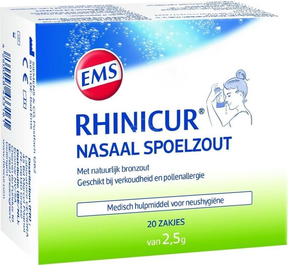 Rhinicur Neus Spoelzout zakje 20 stuks | bol