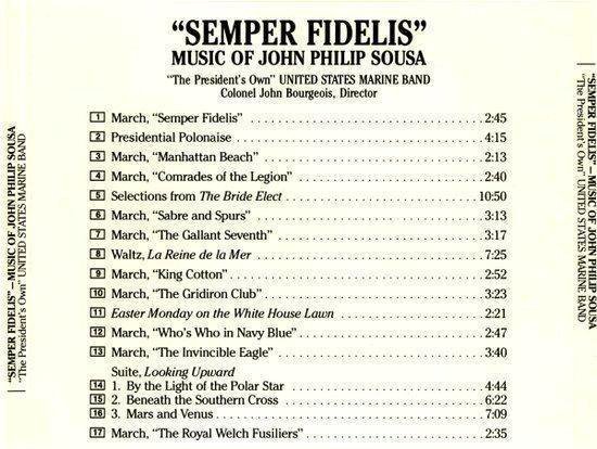 Semper Fidelis: Music of John Philip Sousa, States Marine Band Band ...