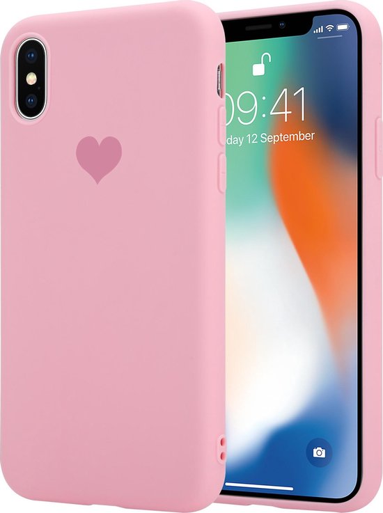 Shieldcase Love Silicone Case Geschikt Voor Apple Iphone X Xs Roze