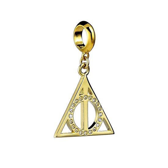 Harry Potter Sterling Silver Gold Plated Deathly Hallows slider charm ...