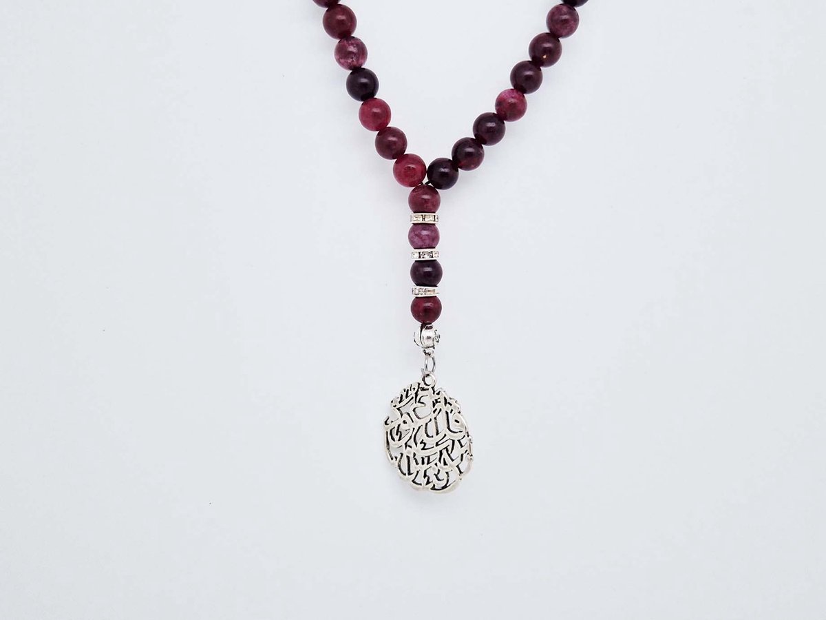 Natuurstenen Autohanger "Lepidolite"- Met metalen hanger "Qul aeuidh ...
