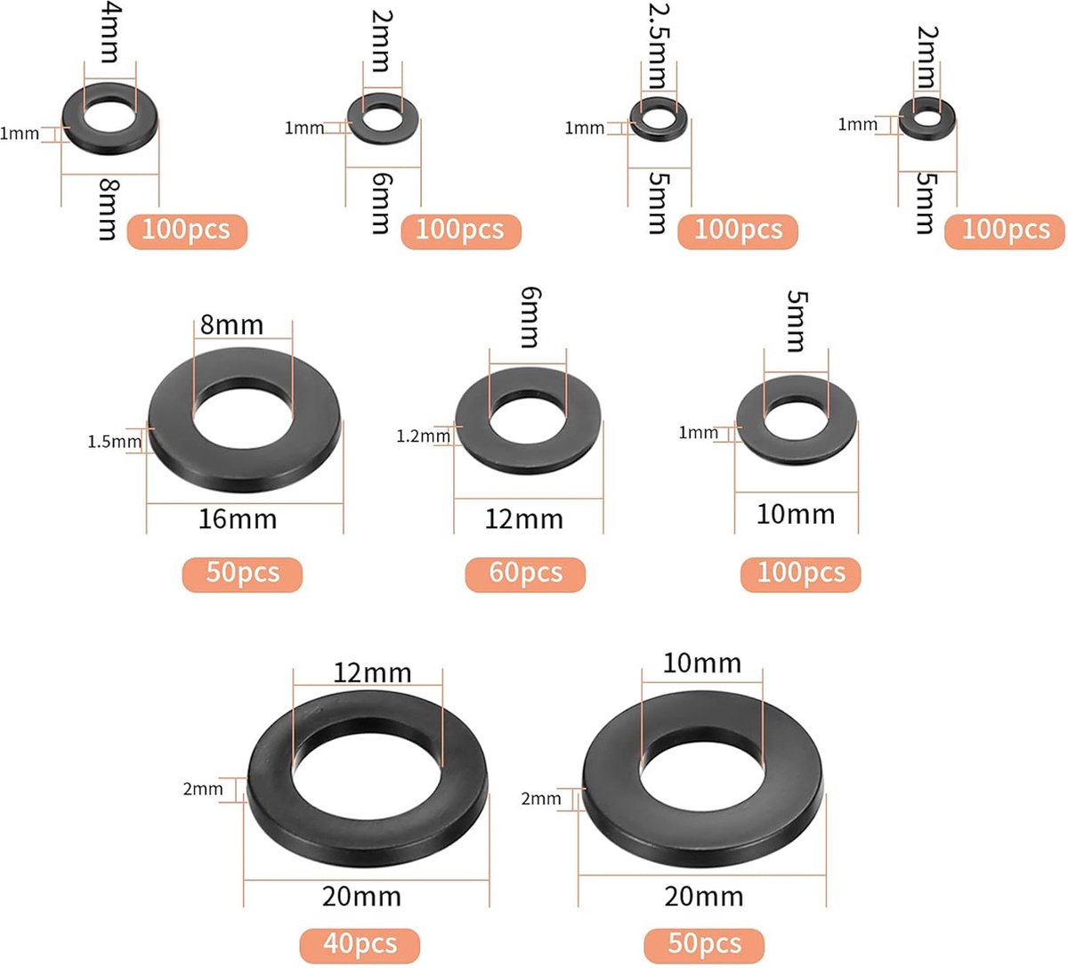 700 platte nylon ringen, oppervlakte afdichtingen, industrieel ring ...