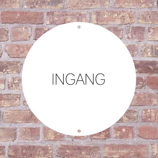 Label2X - Bordje Ingang 25 x 25 cm - Wit met zwarte tekst - Boorgaatjes ...