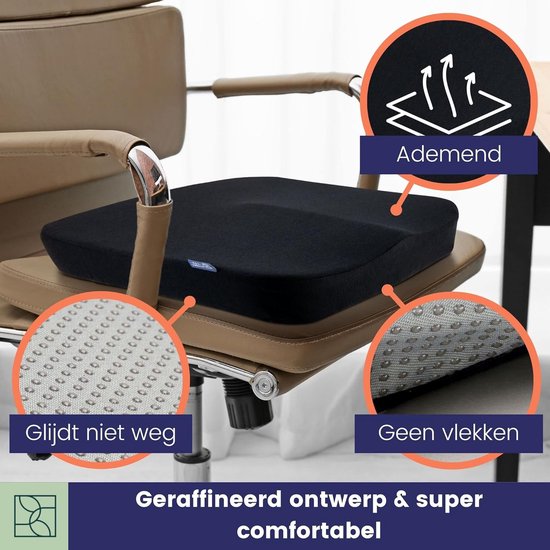 Traagschuim Stoelkussen, Vierkant Zitkussen, Groot Bureaustoel Kussen ...