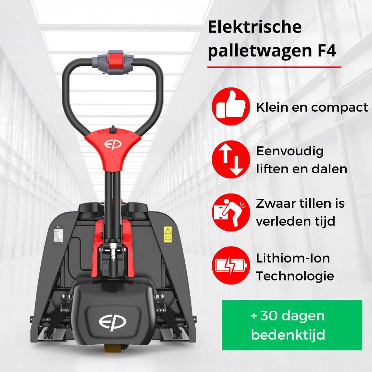 Elektrische Palletwagen F4 - Pompwagen - Transpallet - Li-Ion ...