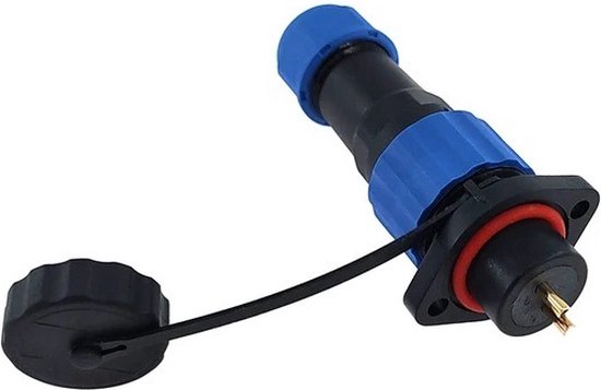 Male + chassis connector - waterdichte kabelverbinder - 2 aderig - IP68 ...