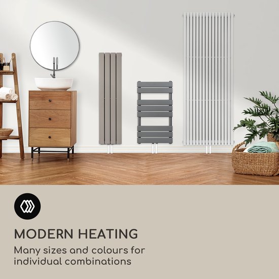 Blumfeldt Badkamerradiator - Design radiator - Zuinige platte radiator ...