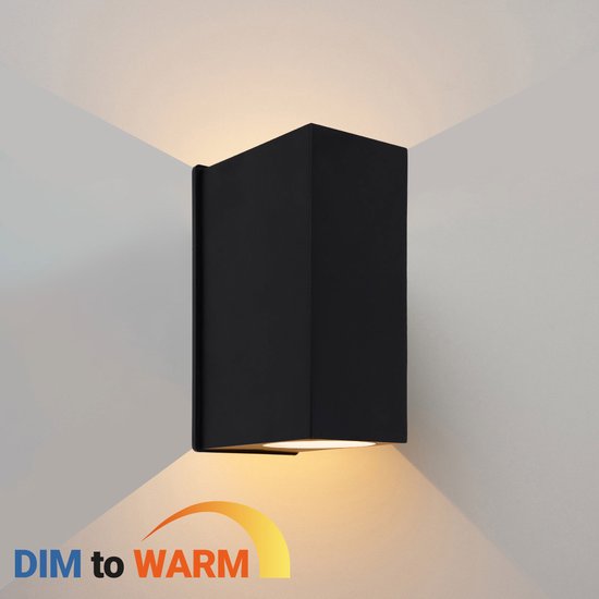 Led Wandlamp Gu10 - Up & Down - Dimbaar - Zwart - 2200-2700k- Rechthoek ...