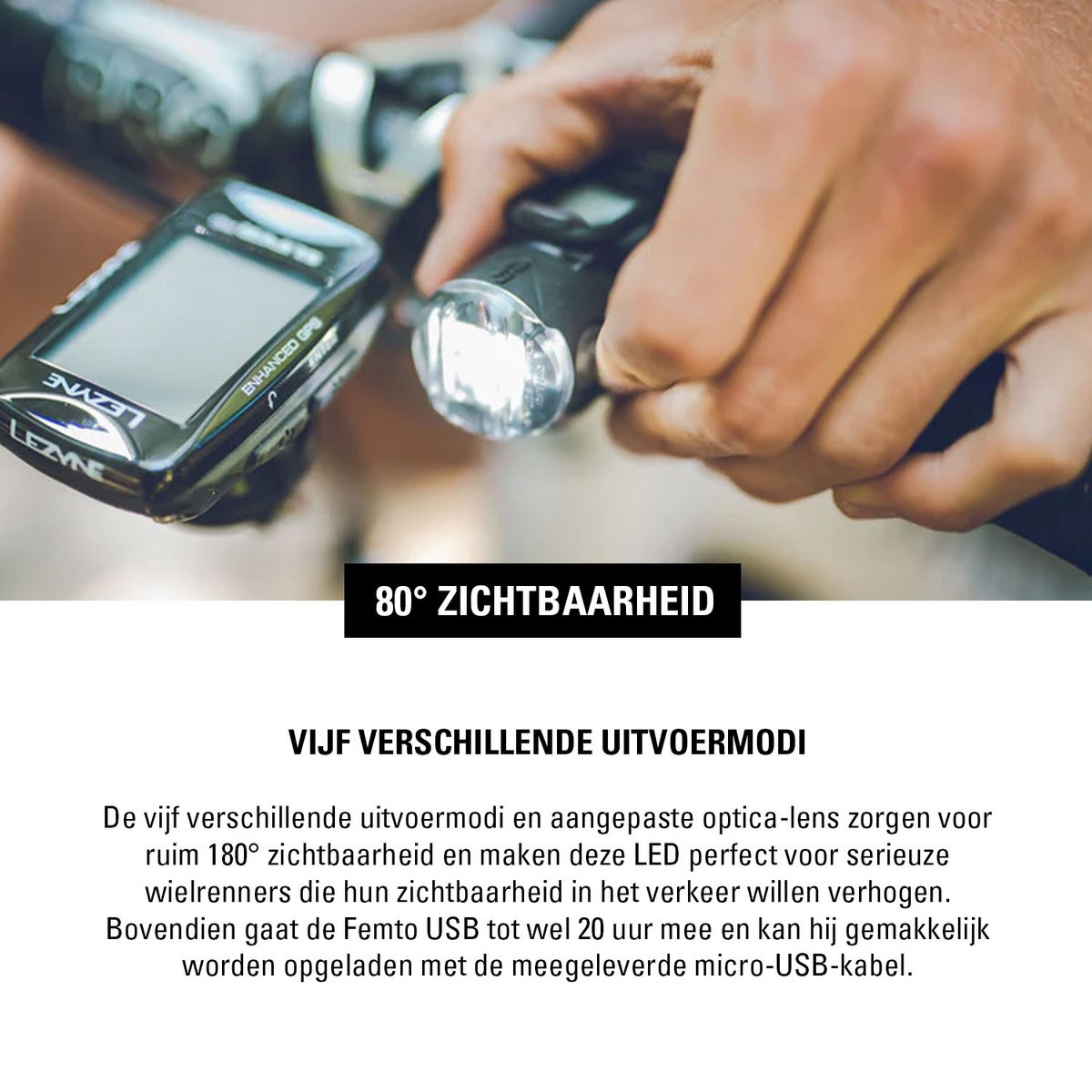 Lezyne Femto USB Drive Front Koplamp – Fietslamp – Fiets koplamp ...