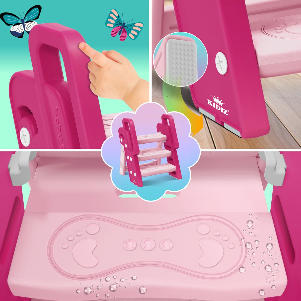 KIDIZ® Opstapje voor kinderen - Opvouwbare leertoren vanaf 18 maanden ...