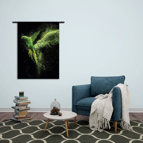 Mezo Wandkleed De Groene Parkiet Rechthoek Verticaal S (85 X 60 CM ...