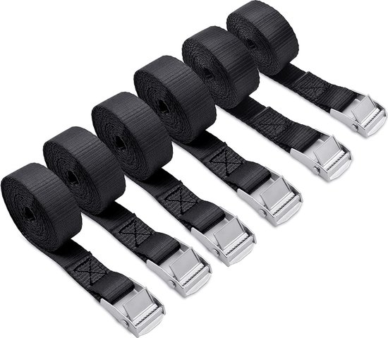 JYSDCXC Lashing Straps 1 m – Pack of 6 Lashing Straps Short Black ...