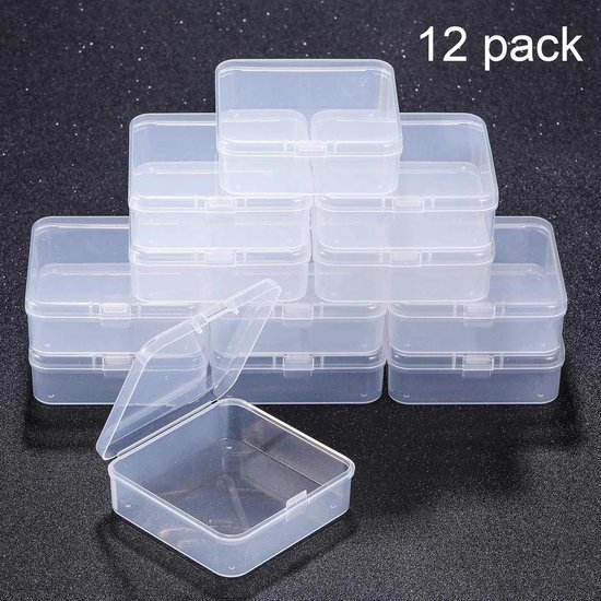 12 stuks plastic opbergdozen gemaakt van transparant plastic met ...