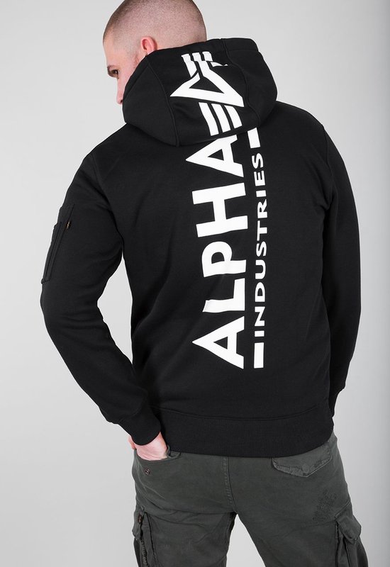 Alpha Industries Back Print Hoodie Black-S | bol