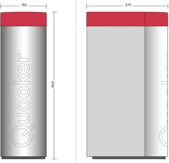 Quooker CUBE reservoir Zilver/Rood | bol