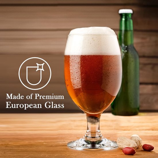 Premium bierglazen, set van 6, 400 ml bierglas 100% loodvrije bier glazen, Belgisch... | bol
